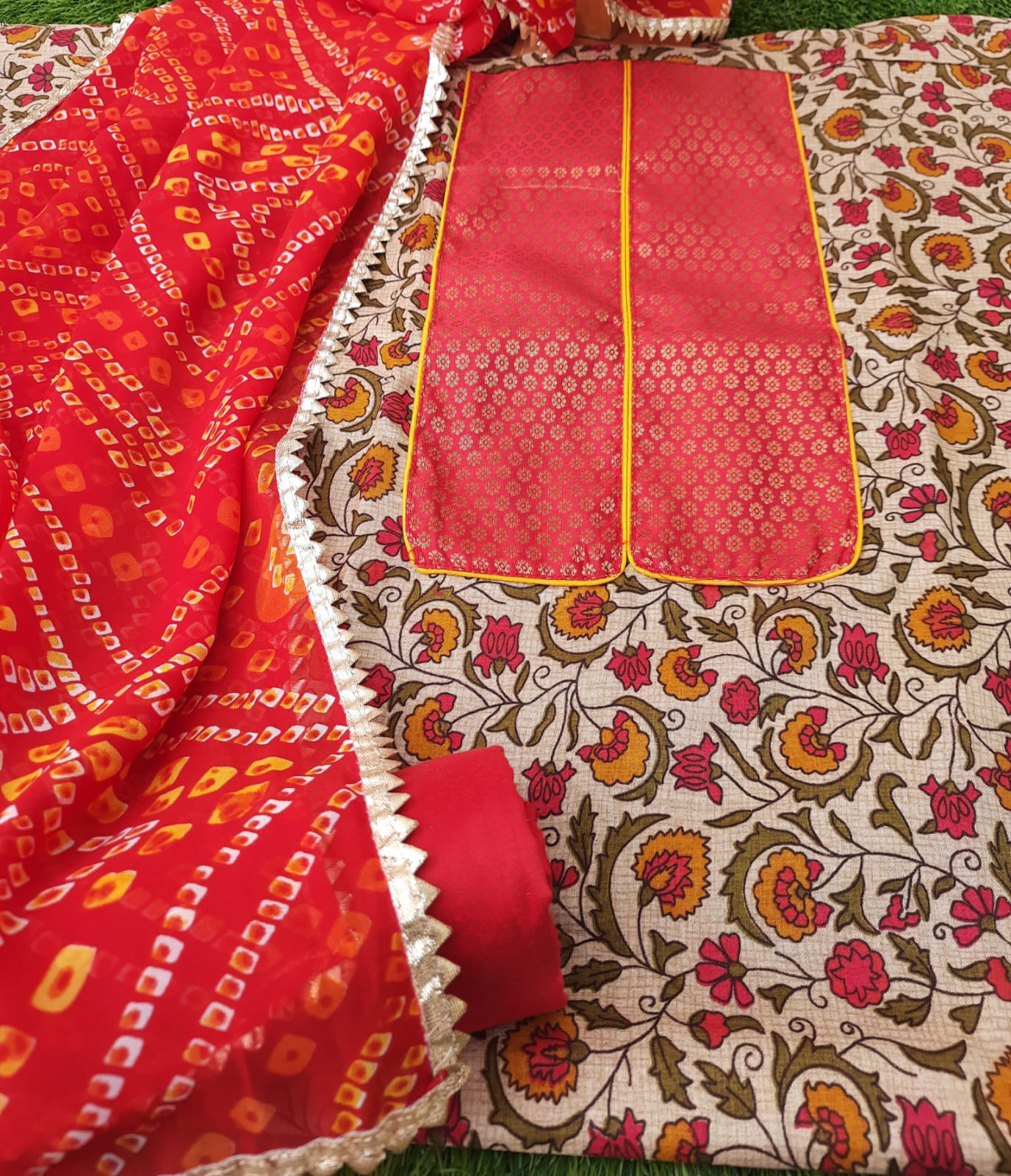 Buy Orange Crape Designer Suit With Chiffon Dupatta Shopping Online ...