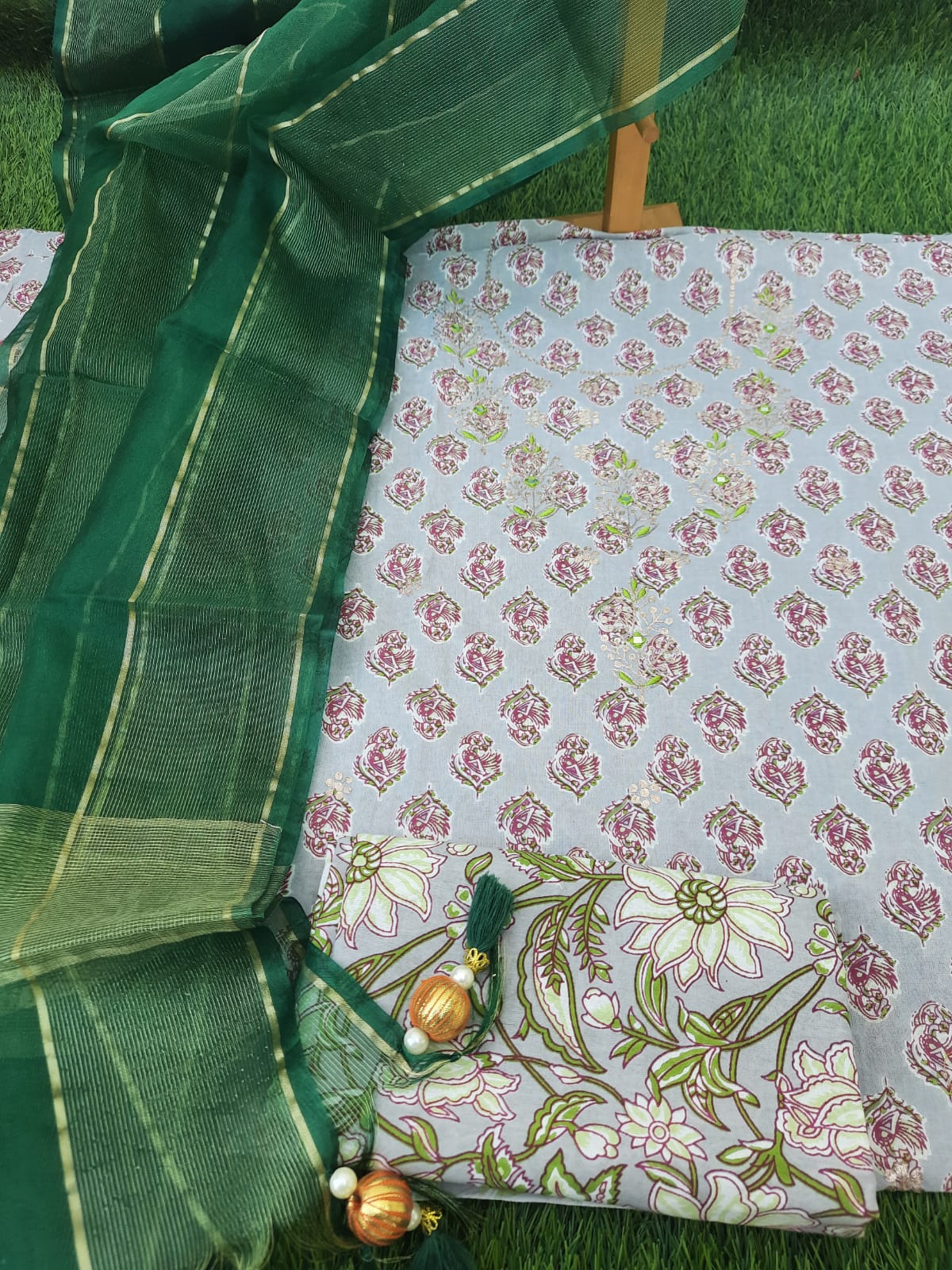 Exclusive cotton hand work suit – Aaditri fab